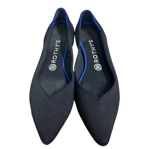 Rothy's | Shoes | Rothys The Point Shoe Womens Size 9 Black Knit Ballet ...